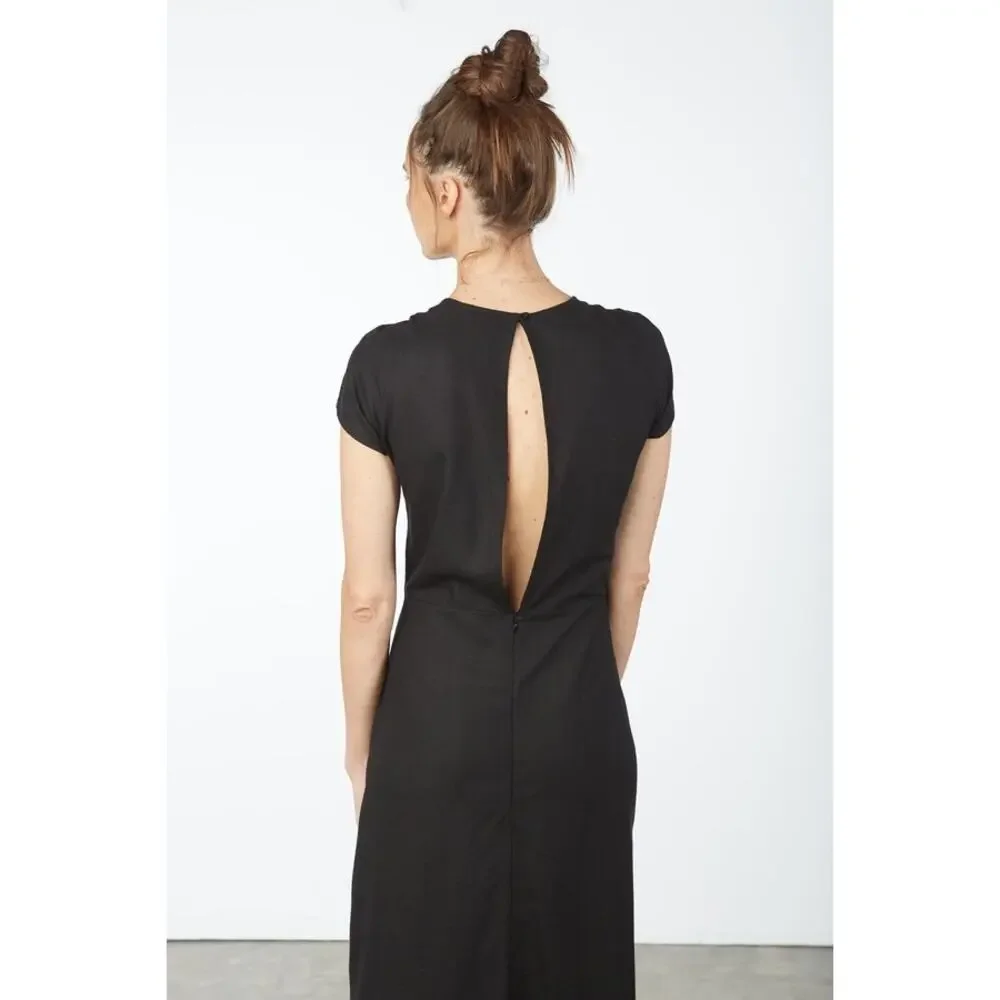 Ali Golden | Dresses | Ali Golden Black Raw Silk Maxi Dress Fair Trade ...